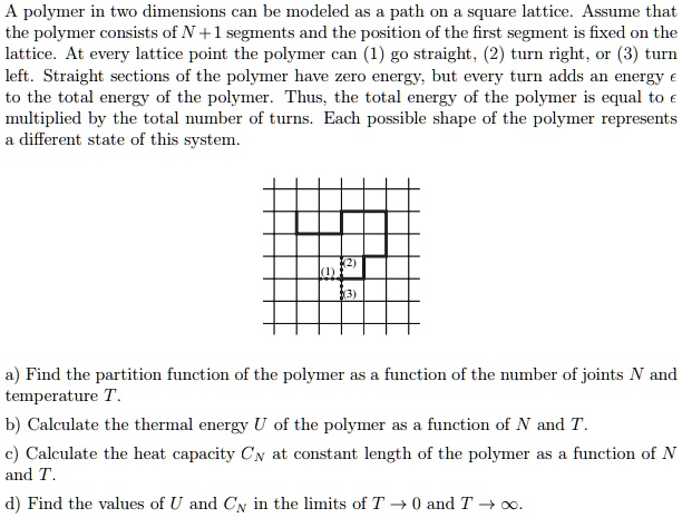 SOLVED: A polymer in two dimensions can be modeled as a path on a ...