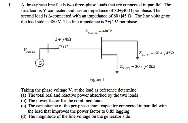 1. A three-phase line feeds two three-phase loads that are connected in ...