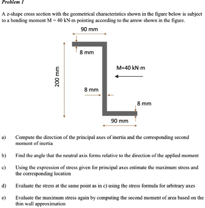 [GET ANSWER] Problem 1 A z-shape cross section with the geometrical ...