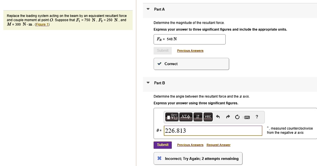SOLVED: Texts: Part A Replace the loading system acting on the beam by ...