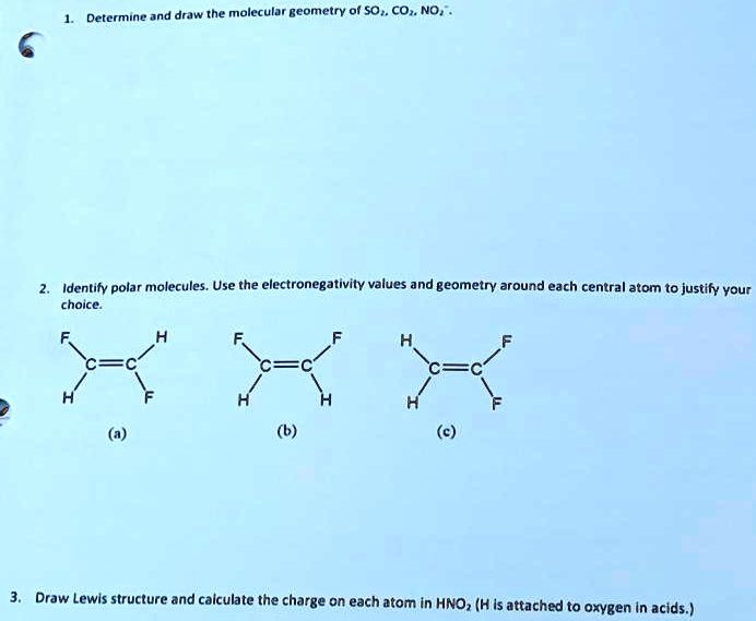 SOLVED: Determine and draw the molecular Geometry of SO2, CO2, and NO ...