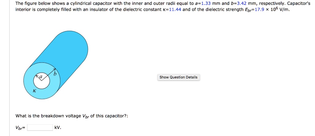 the figure below shows a cylindrical capacitor with the inner and outer ...