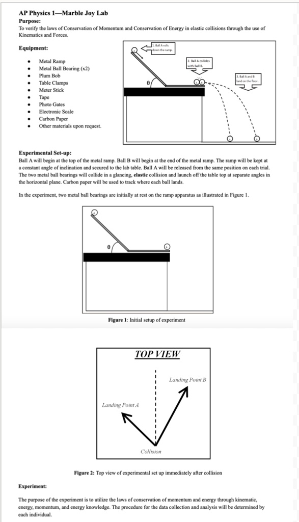 AP Physics 1-Marble Joy Lab Purpose: To verify the laws of Conservation ...