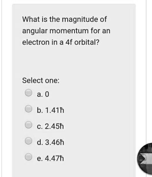 What Is The Magnitude Of Angular Momentum For An Elec… Solvedlib