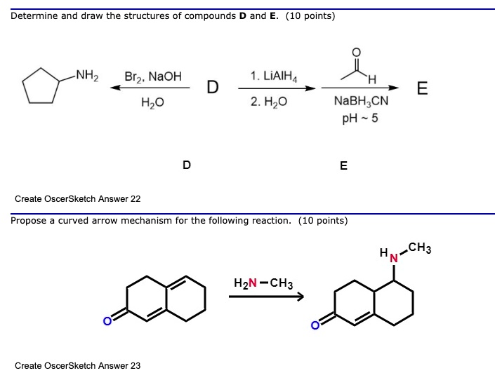 determine and draw the structures of compounds d and 10 points nh2 brz ...