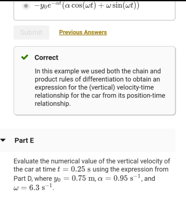 SOLVED: Y(t) = a cos(wt) + w sin(wt)