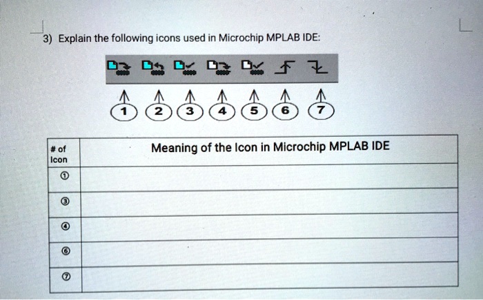 VIDEO solution: Explain the following icons used in Microchip MPLAB IDE ...
