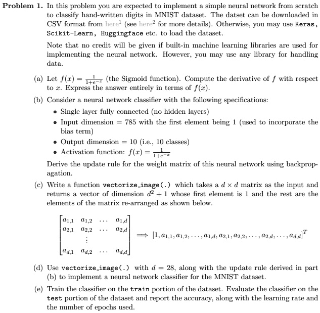Solved Problem 1 In This Problem You Are Expected To Implement A Simple Neural Network From