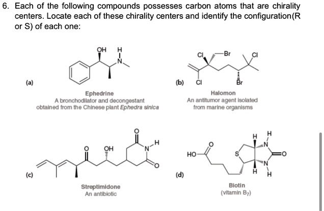 SOLVED: Each of the following compounds possesses carbon atoms that are ...