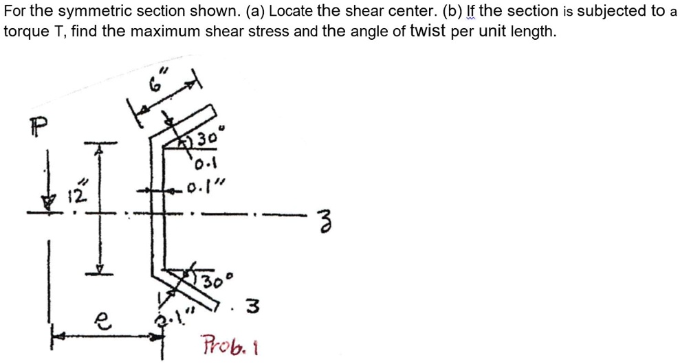 SOLVED: For the symmetric section shown, (a) locate the shear center ...