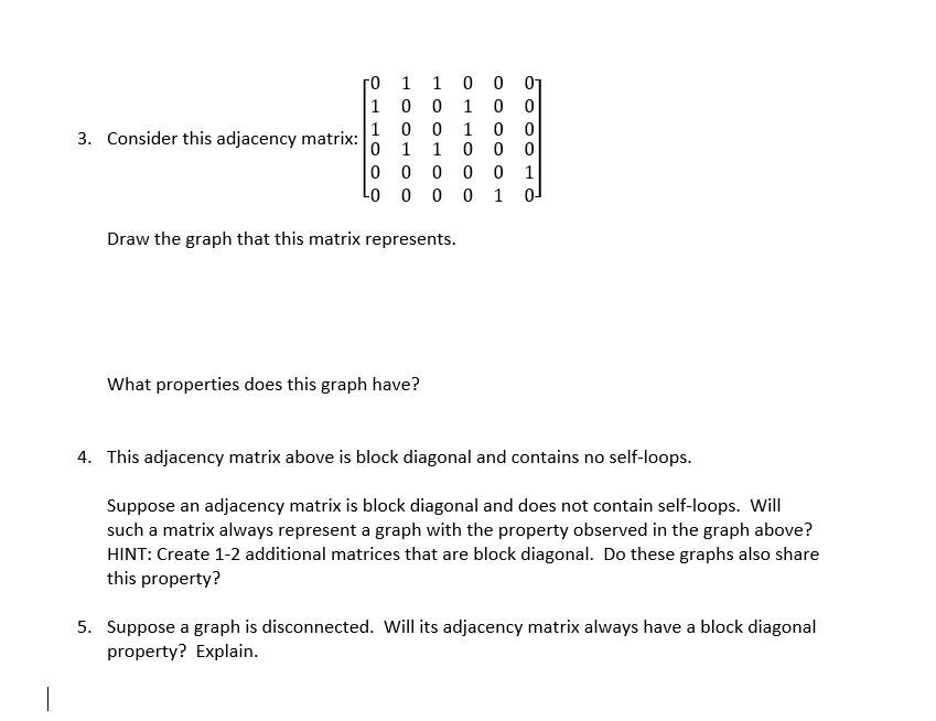 Solved Consider This Adjacency Matrix 8 8 Draw The Graph That This Matrix Represents What 9200