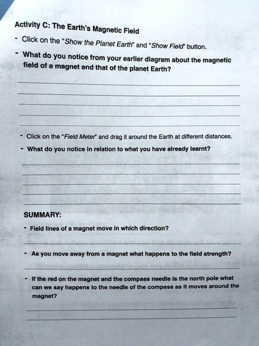Activity C: The Earth's Magnetic Field - Click on the "Show the Planet ...