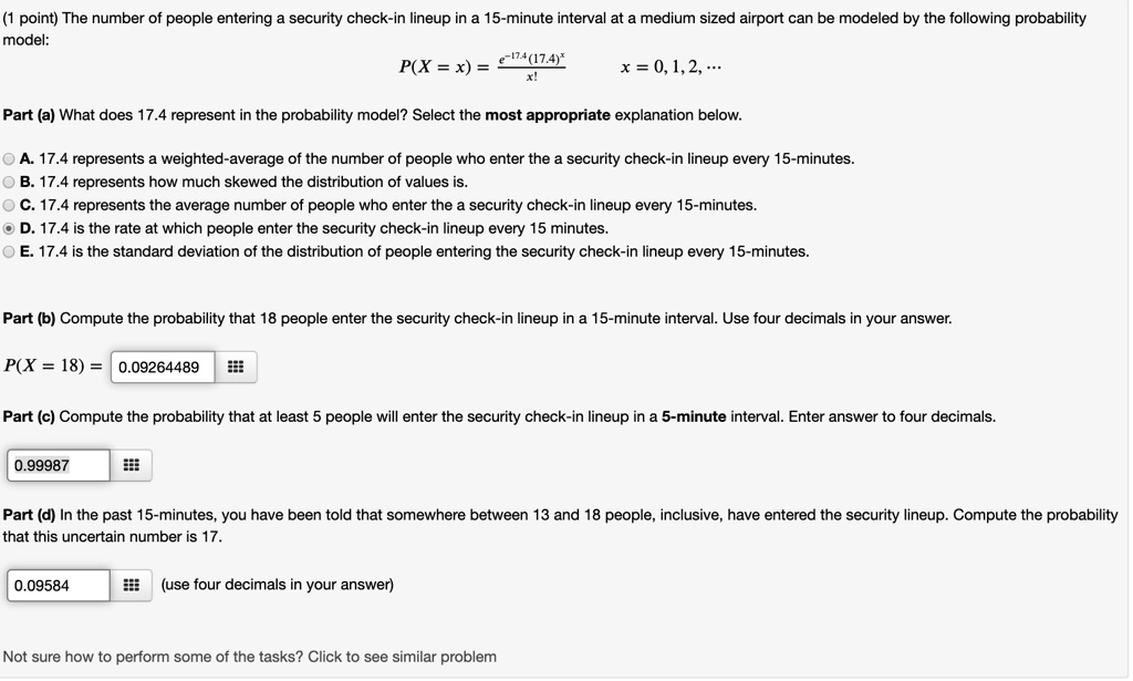 (1 point) The number of people entering security check-in lineup in a ...