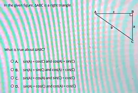 In the given figure, ABC is a right triangle. What is true about ABC ...