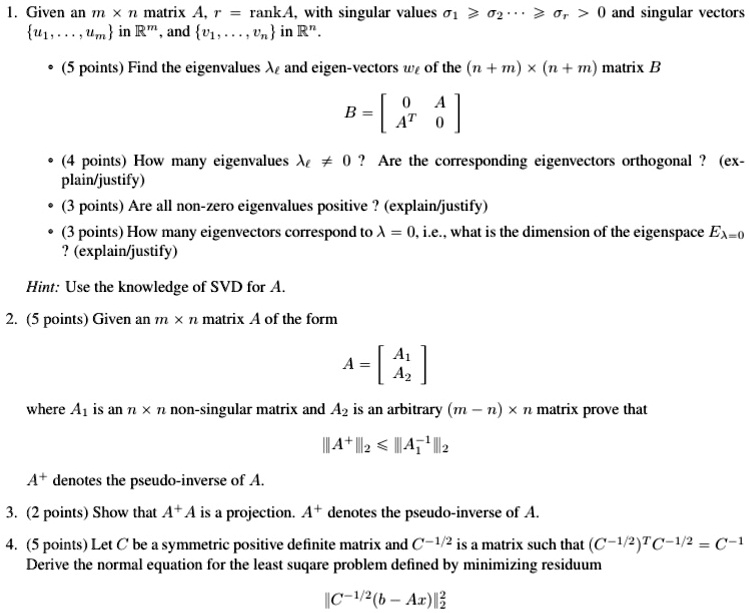 texts given an m x n matrix a r ranka with singular values 0 and singular vectors u1um in rm and ...