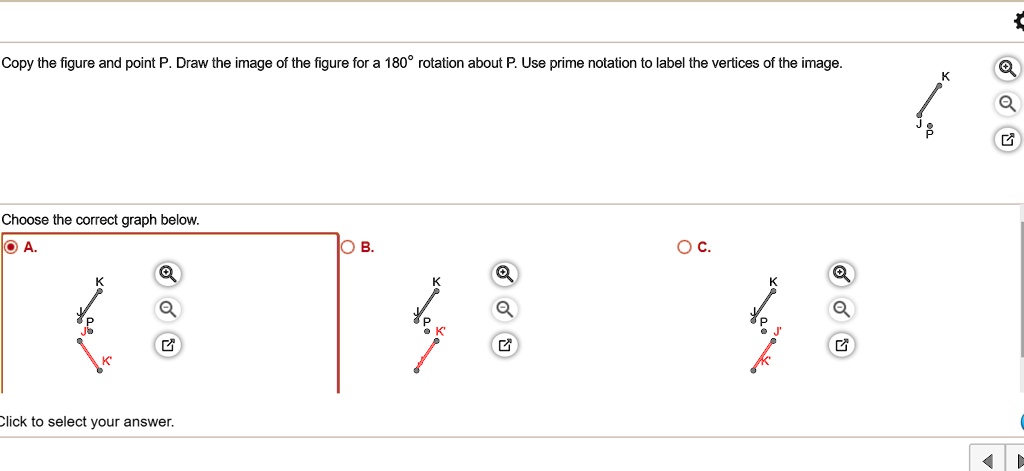 Copy the figure and point P. Draw the image of the figure for a 180 ...