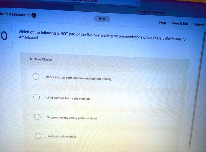 Chapter 9 Assessment Which of the following is NOT part of the five ...