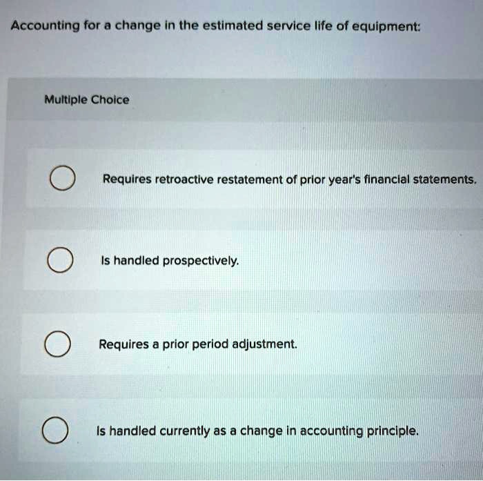 SOLVED: Accounting for a change in the estimated service life of ...