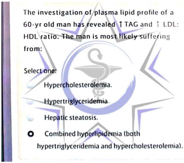 SOLVED: The investigation of plasma lipid profile of a 60-yr old man ...