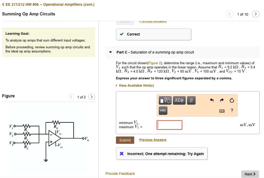 EE 211/212 HW #06 – Operational Amplifiers (cont.) Summing Op Amp Circuits Learning Goal: To ...