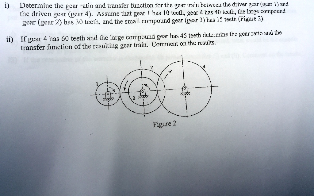SOLVED: Determine the gear ratio and transfer function for the gear ...