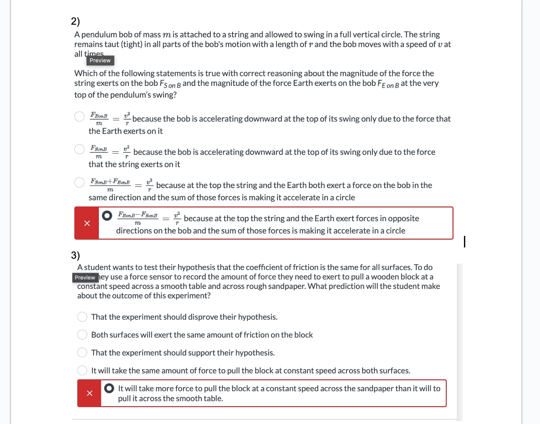 SOLVED: 2) A pendulum bob of mass m is attached to a string and allowed to swing in a full ...
