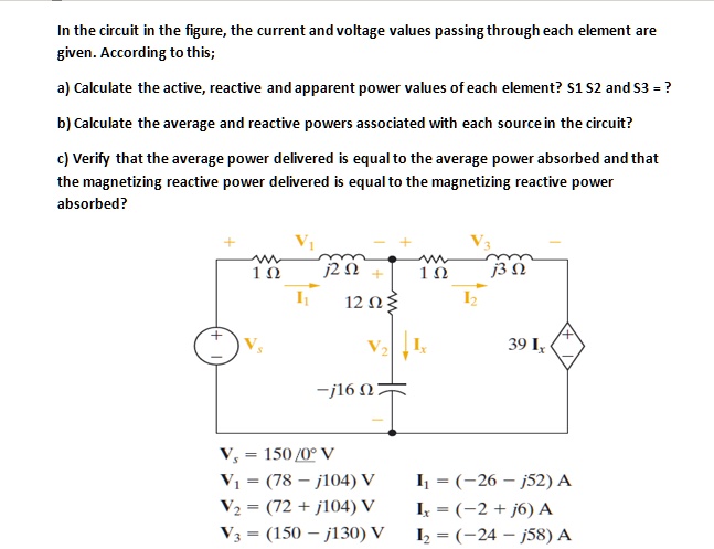 SOLVED: In the circuit in the figure, the current and voltage values passing through each ...