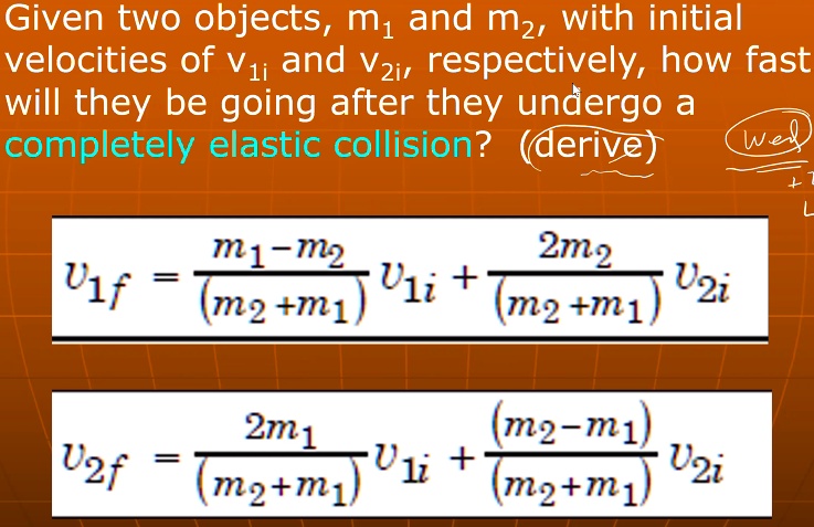 SOLVED:Given two objects, mi and mz with initial velocities of V1i and Vzi, respectively, how ...