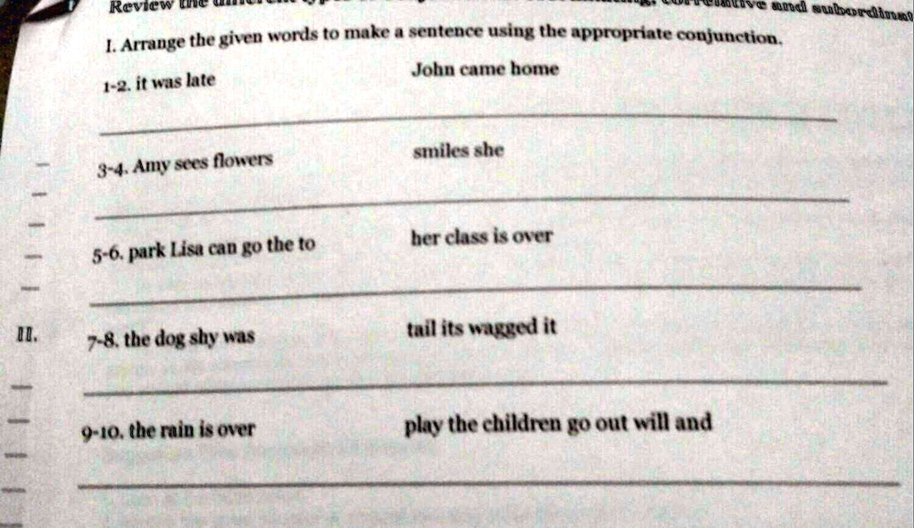 SOLVED: Review the different types of Conjunctions: coordinating, correlative, and subordinate ...
