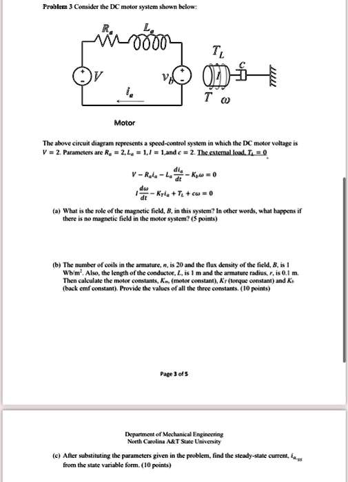 please explain and show all steps problea 3 consider the dcmotor system ...