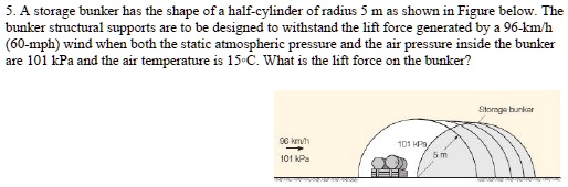 SOLVED: A storage bunker has the shape of a half-cylinder of radius 5 m ...