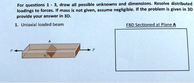 SOLVED: For questions 1 - 3, draw all possible unknowns and dimensions ...