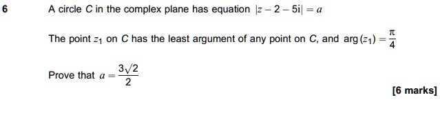 SOLVED: circle C in the complex plane has equation |z - 2 - Sil = The ...