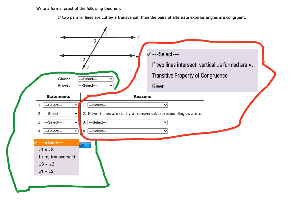 [GET ANSWER] write formal proof of the following theorem if two parallel lines are cut by ...
