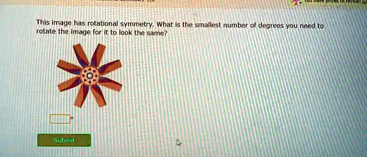 This image has rotational symmetry. What is the smallest number of ...