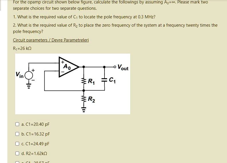 for the opamp circuit shown below figurecalculate the followings by ...