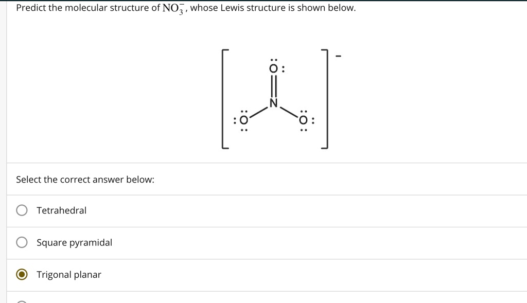 Solved Can Someone Help Me With This Question Predict The Molecular Structure Of No Whose