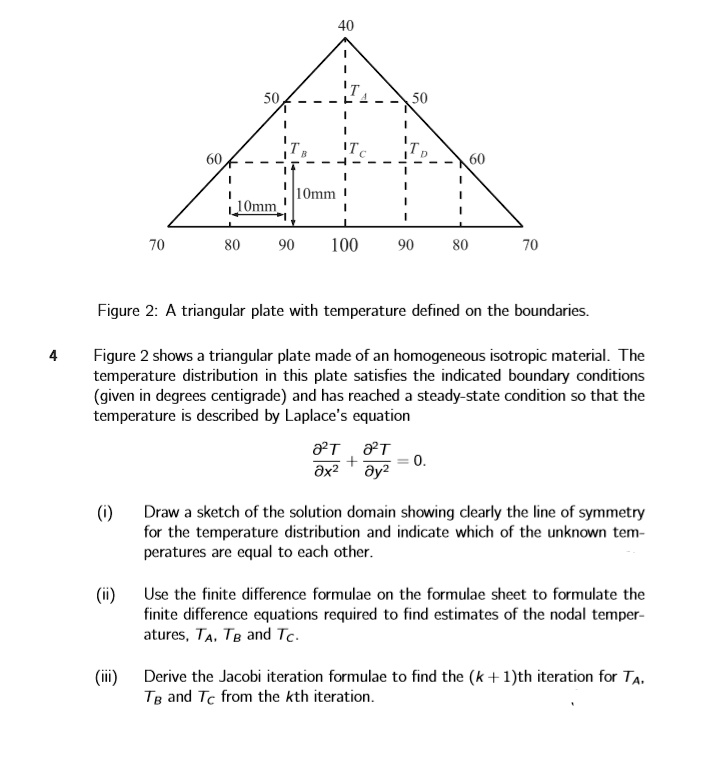 SOLVED: [Omm Omm 100 Figure 2: A triangular plate with temperature ... SOLVED: [Omm Omm 100 Figure 2: A triangular plate with temperature ...