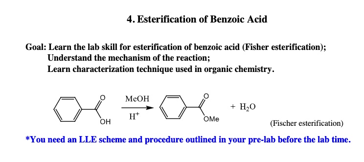 4esterification of benzoic acid goal learn the lab skill for ...