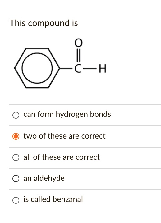 SOLVED: This compound is H can form hydrogen bonds two of these are ...