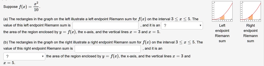SOLVED: Suppose f(z) 1 (a) The rectangles in the graph on the left illustrate left endpoint ...