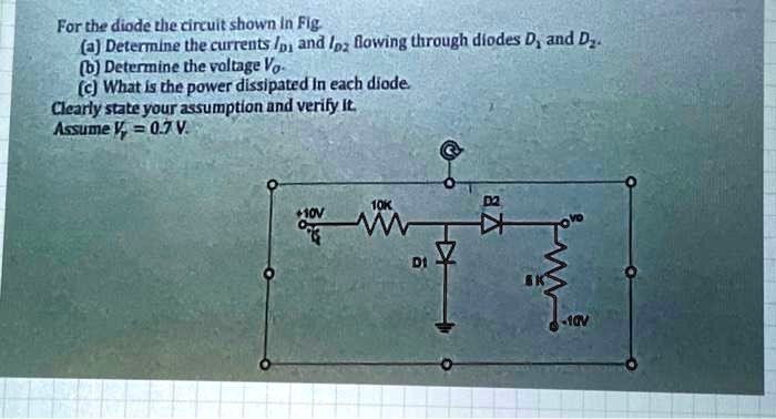 For the diode the circuit shown in Fig. (a) Determine the currents ID1 and ID2 flowing through ...