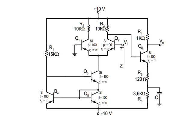 SOLVED: In the amplifier circuit shown in the figure below: a) Input impedance (ZI), b ...
