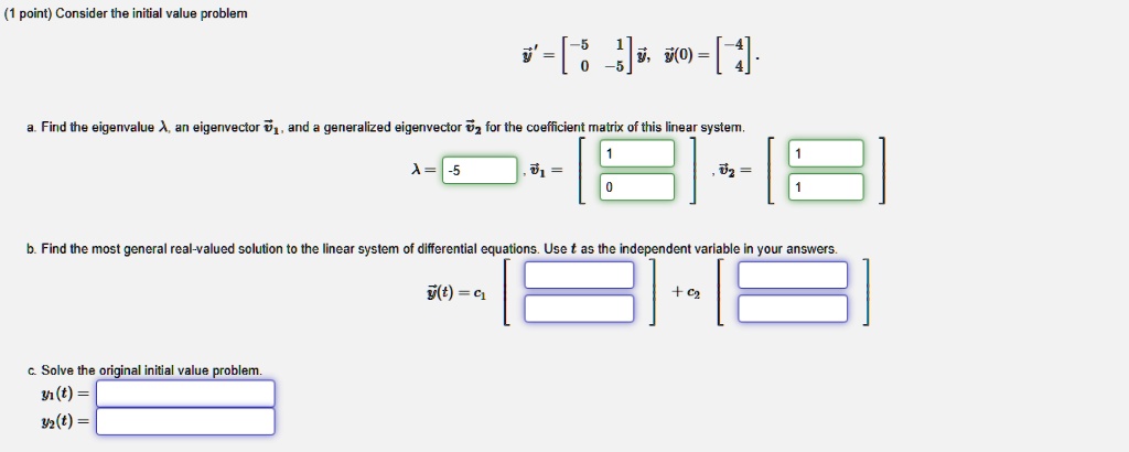 Solved Point Consider The Initial Value Problem 7 [ V [ 4 Find