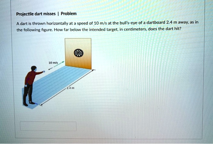 SOLVED: Projectile dart misses target problem A dart is thrown horizontally at a speed of 10 m/s ...