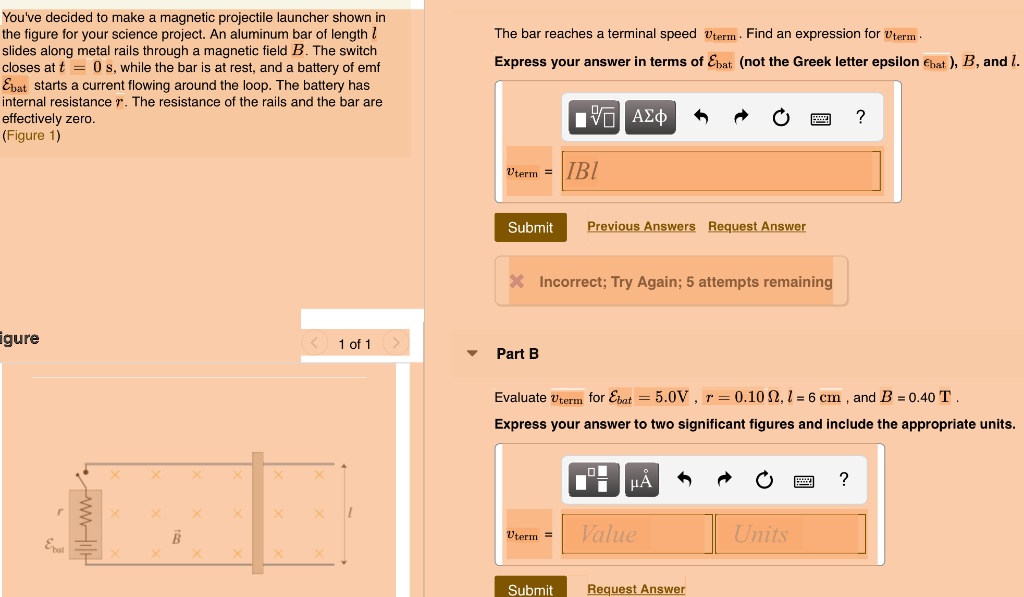 SOLVED: You've decided to make magnetic projectile launcher shown in ...