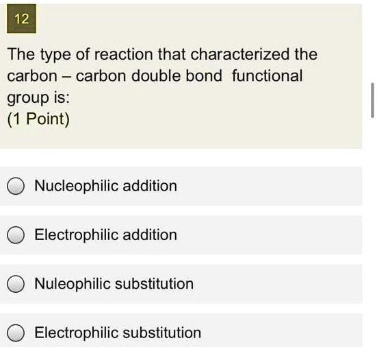 VIDEO solution: 12 The type of reaction that characterized the carbon ...