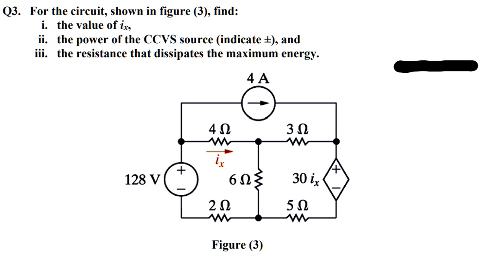 SOLVED: Solve using Mesh Analysis. Q3. For the circuit shown in Figure ...