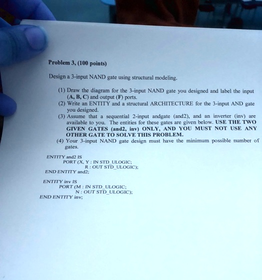 Solved Problem 3100 Points Design A 3 Input Nand Gate Using Structural Modeling 1 Draw The