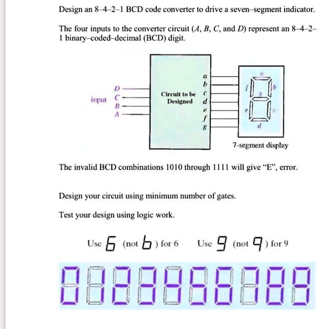 Solved From 1010 Through 1111 Will Give E Error Design An 8 4 2